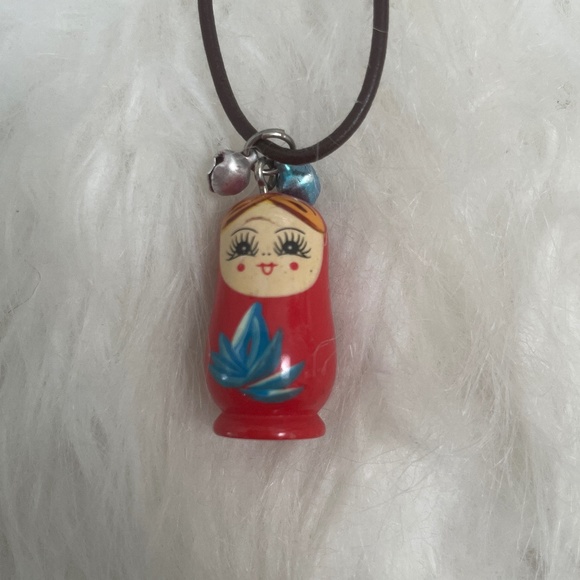 Jewelry | Russian Doll Pendant On Dark Brown Leather Chord With ...